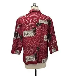 Chico's | Tops | Chicos Design Womens Red Black Equestrian Burnout ...